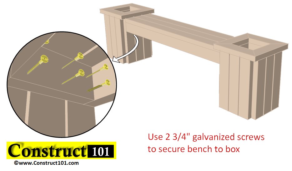 Planter Bench Plans Built with 2x4's (free PDF) - Construct101