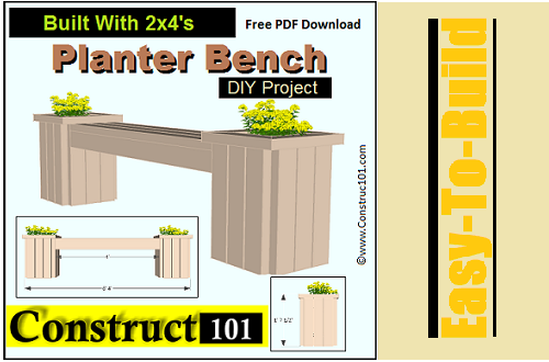 Planter Bench Plans Built with 2x4's (free PDF) - Construct101