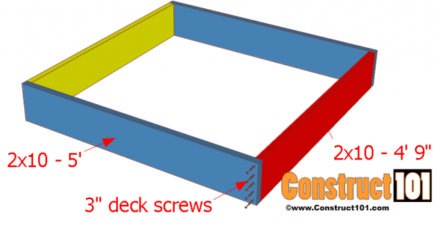 Sandbox Plans with Bench & Lid - Construct101