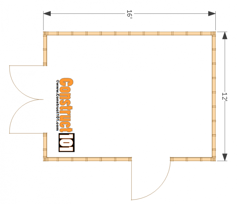 12x16 Shed Plans - Gable Design - Construct101
