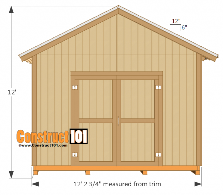 12x16 Shed Plans - Gable Design - Construct101