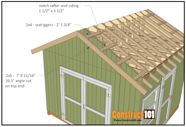 12x12 Shed Plans - Gable Shed - Construct101