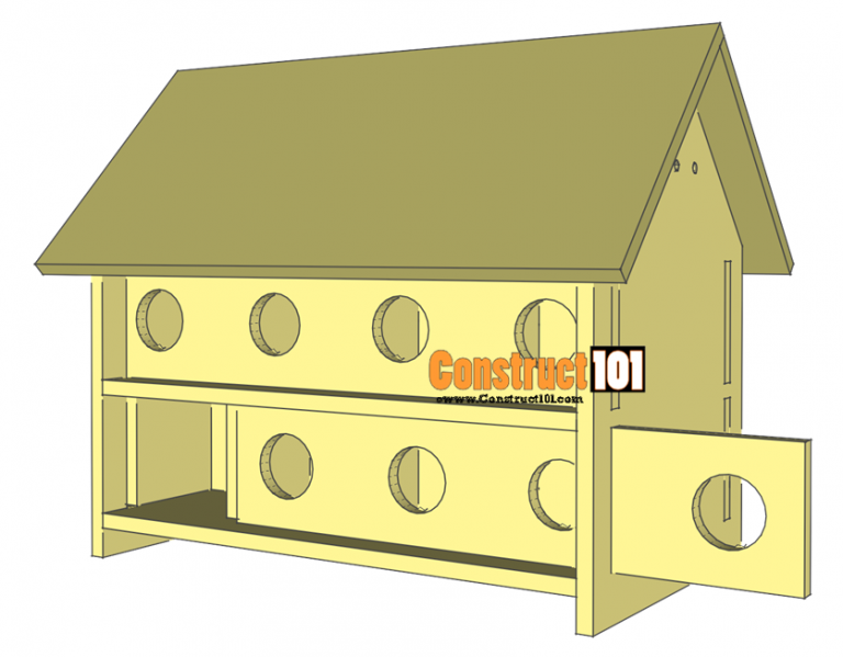 Purple Martin Bird House Plans - 16 Unit - Construct101