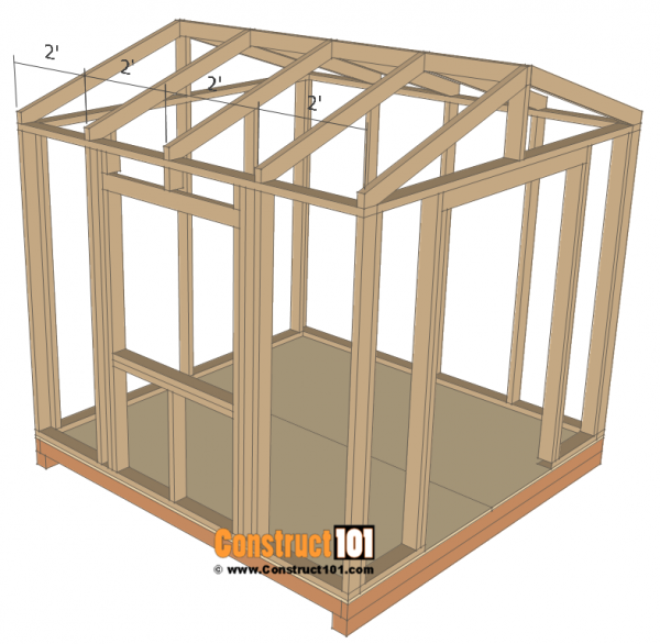 Garden Shed Plans - 8x8 - Step-By-Step - Construct101