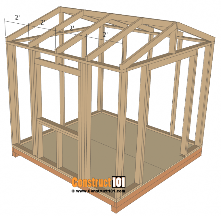 Garden Shed Plans - 8x8 - Step-By-Step - Construct101
