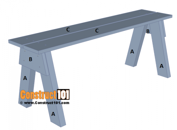 Simple DIY Bench - Step-By-Step Plans - Construct101