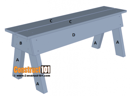 Simple DIY Bench - Step-By-Step Plans - Construct101
