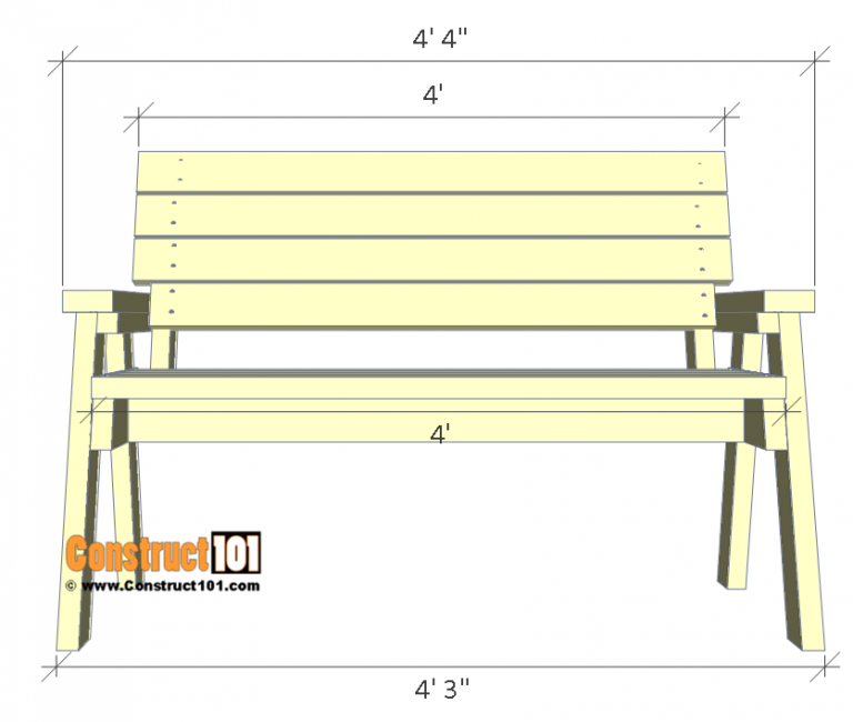 2x4 Bench Plans - Step-By-Step - Material List - Construct101