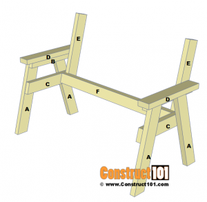 2x4 Bench Plans - Step-By-Step - Material List - Construct101