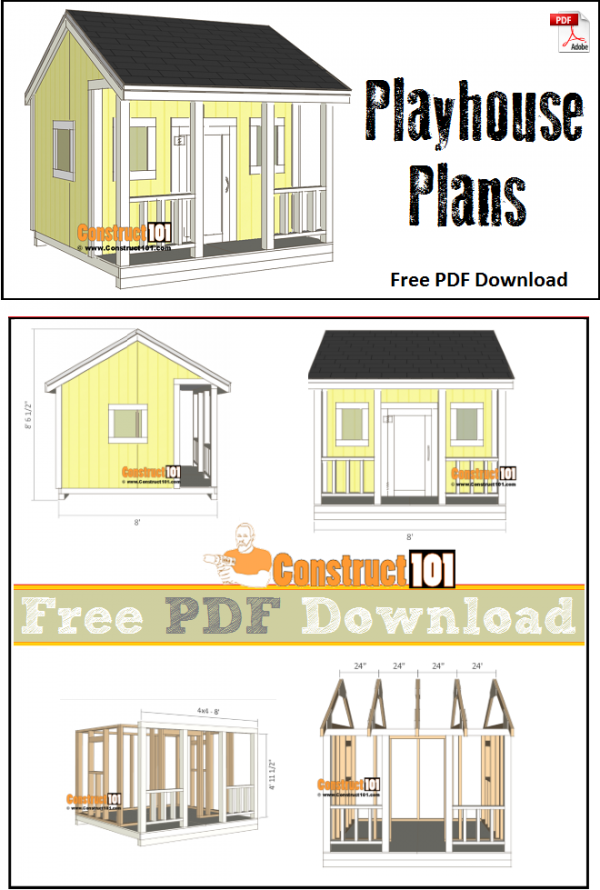 Playhouse Plans - PDF Download - Construct101