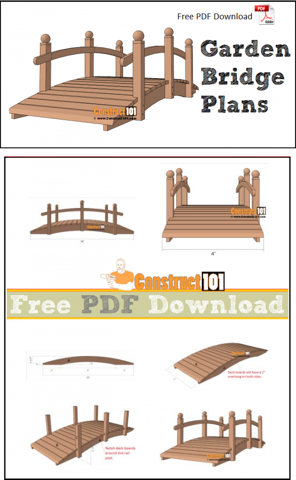 Arched Garden Bridge Plans - PDF Download - Construct101