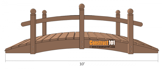 Arched Garden Bridge Plans - Landscape Bridge - Construct101