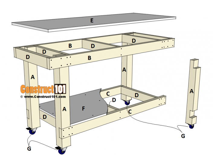 Simple Workbench Plans - Construct101