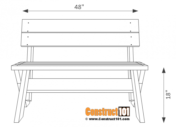 2x6 Outdoor Bench Plans - Construct101