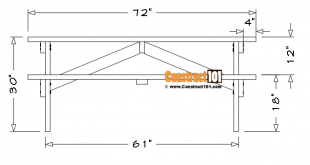 6 Foot Picnic Table Plans | DIY Projects - Construct101