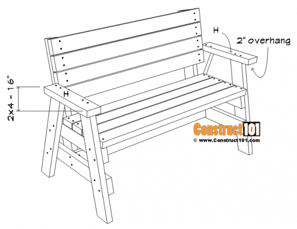 DIY 2x4 Outdoor Bench | Plans - Construct101