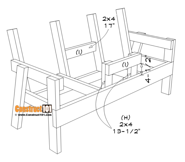 DIY Double Chair Bench With Table - Construct101