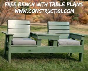 DIY Double Chair Bench With Table - Construct101