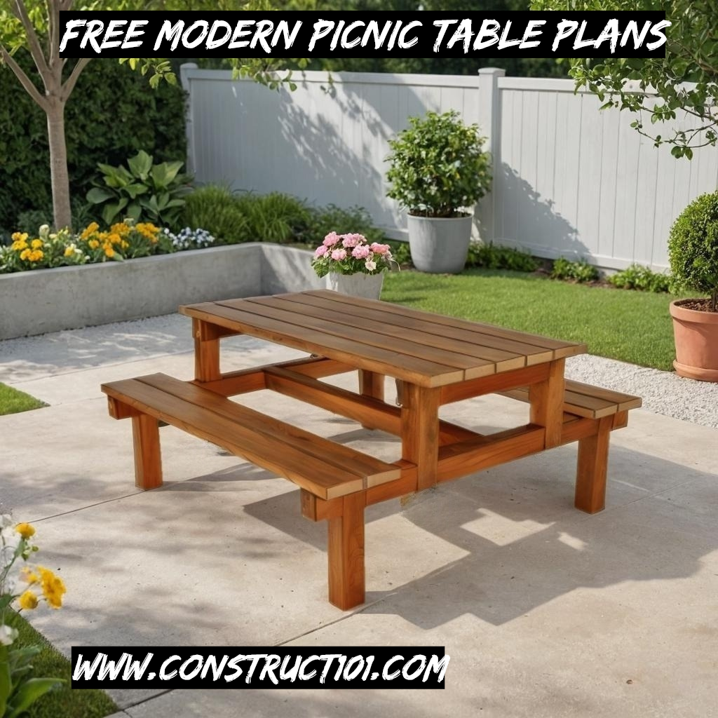 Modern Picnic Table Plans - Construct101