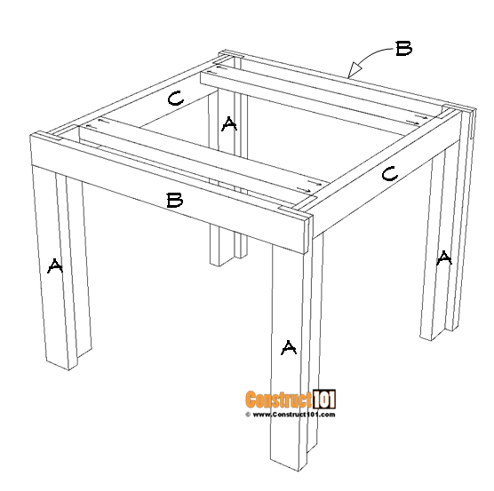 Square Patio Table Plans (2x4 Project) - Construct101