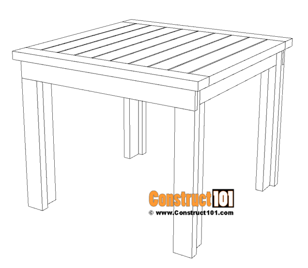 Square Patio Table Plans (2x4 Project) - Construct101